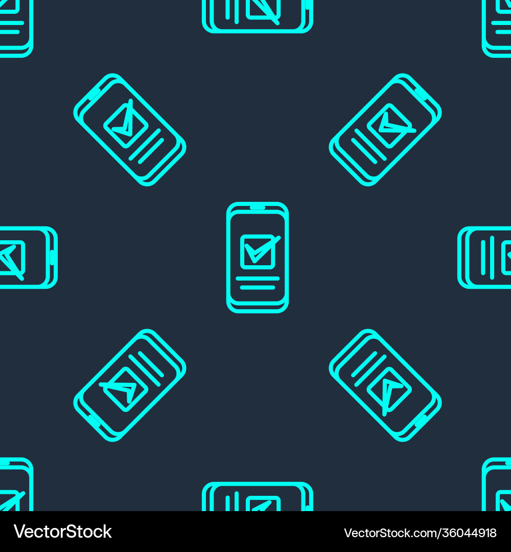 Green line smartphone mobile phone icon isolated Vector Image