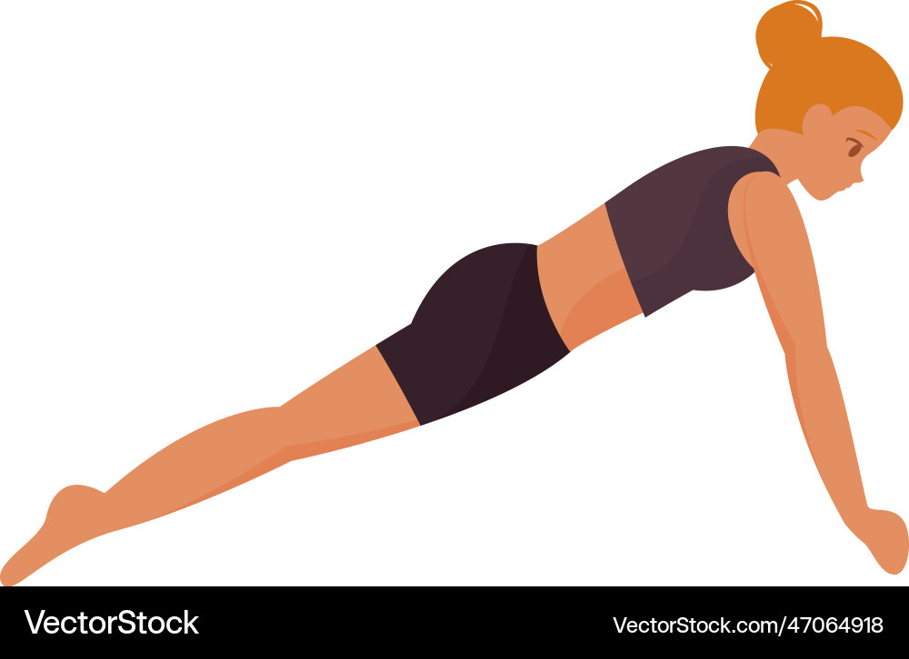 Isolated cute female character doing yoga Vector Image