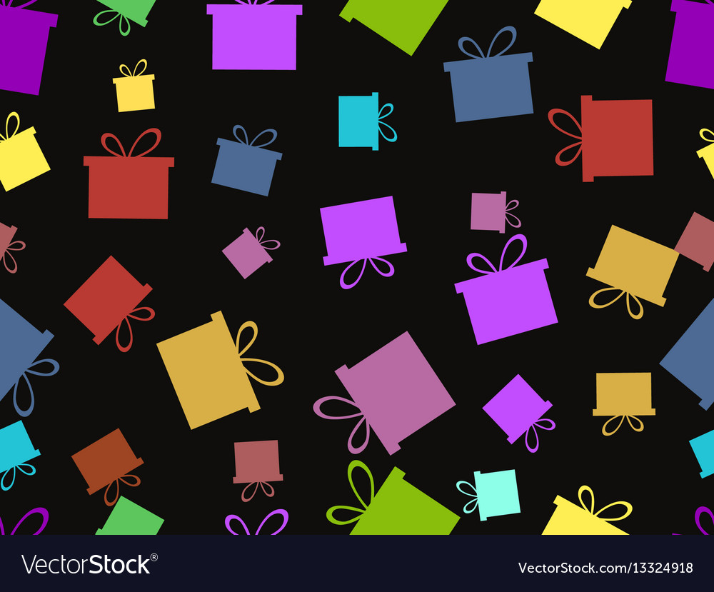 Seamless pattern with gift boxes multicolor Vector Image