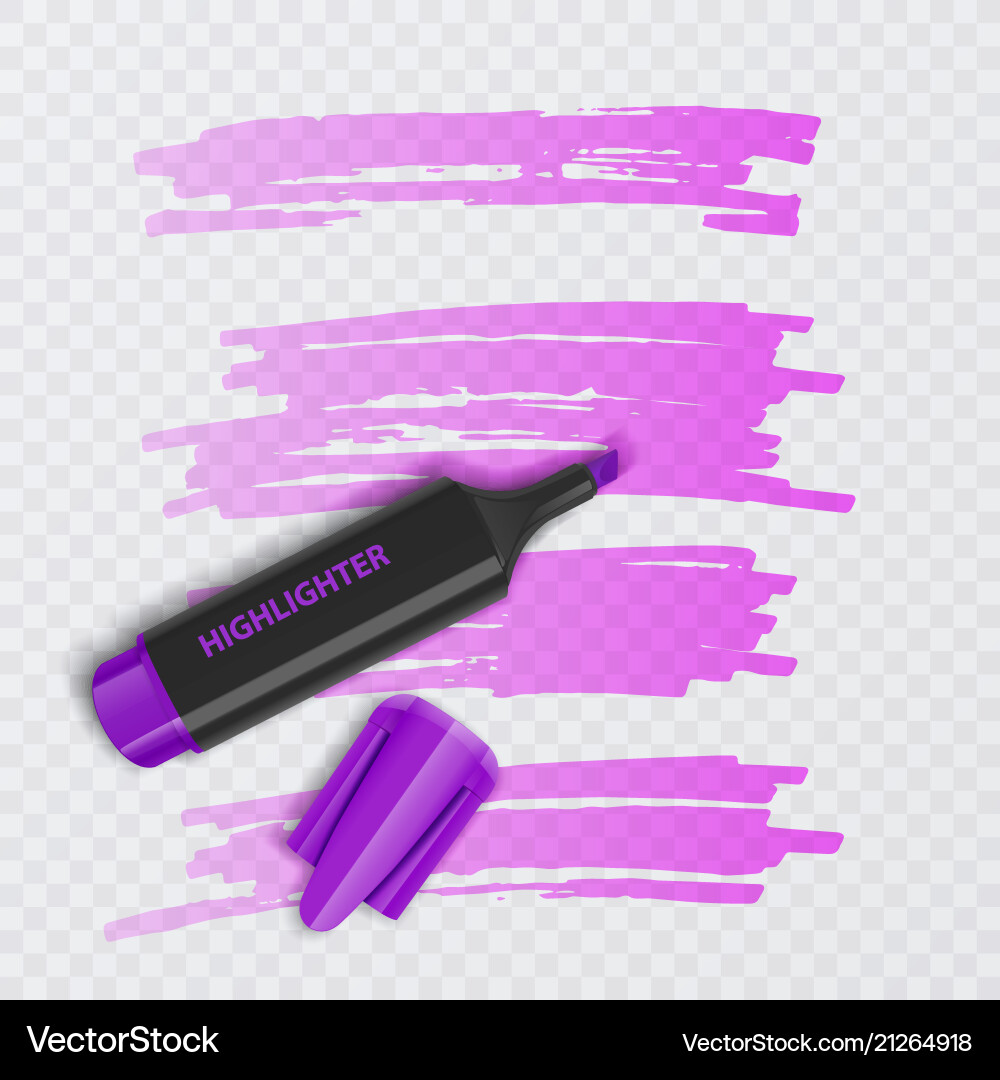 Set of colorful markers with highlighter elements Vector Image