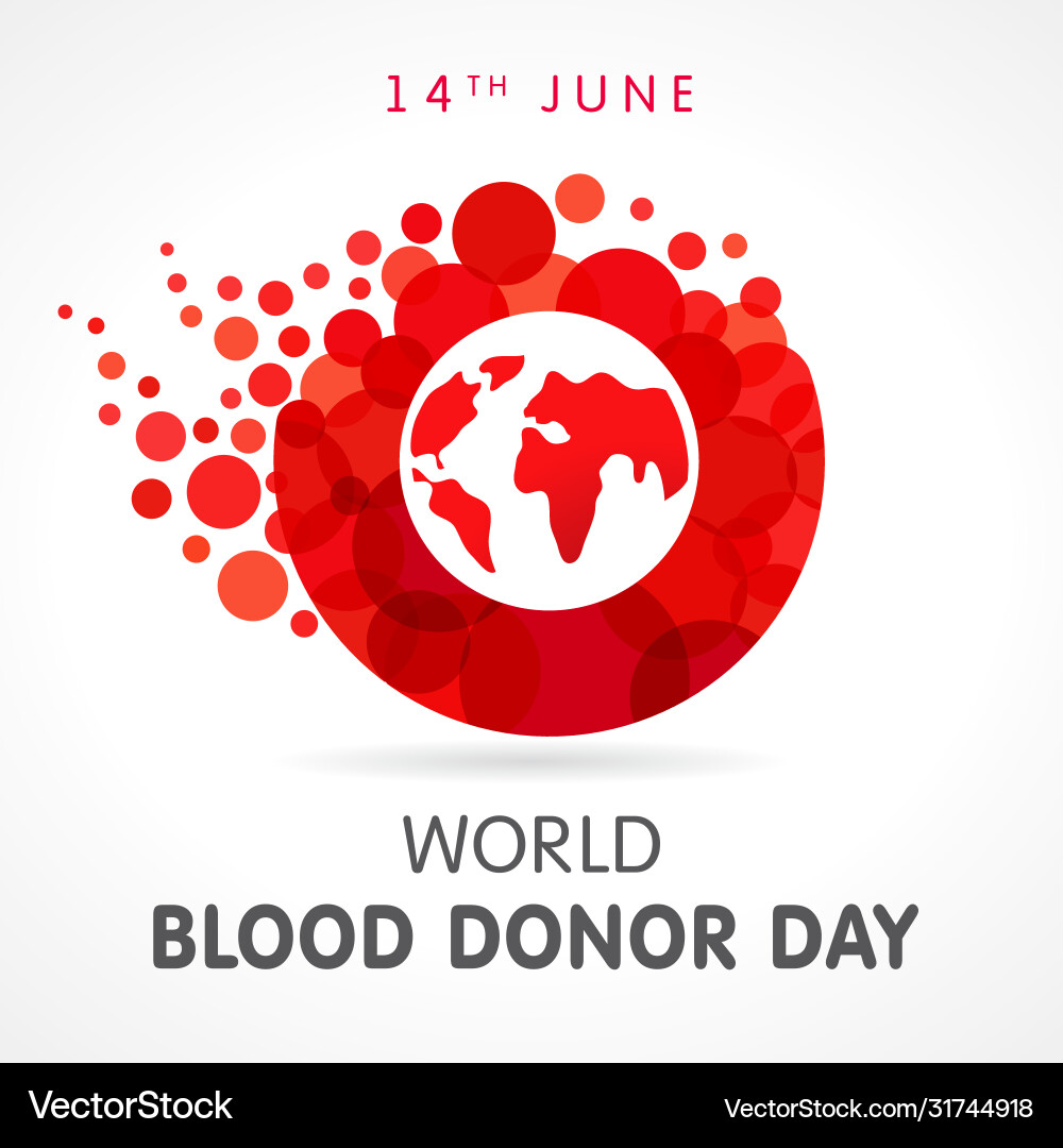 World blood donor day red drop map banner Vector Image