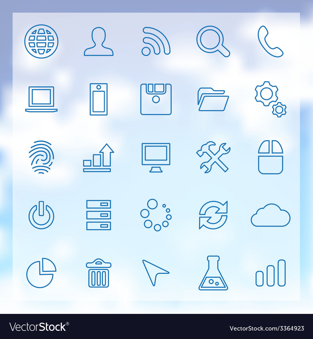 25 development icons set Royalty Free Vector Image
