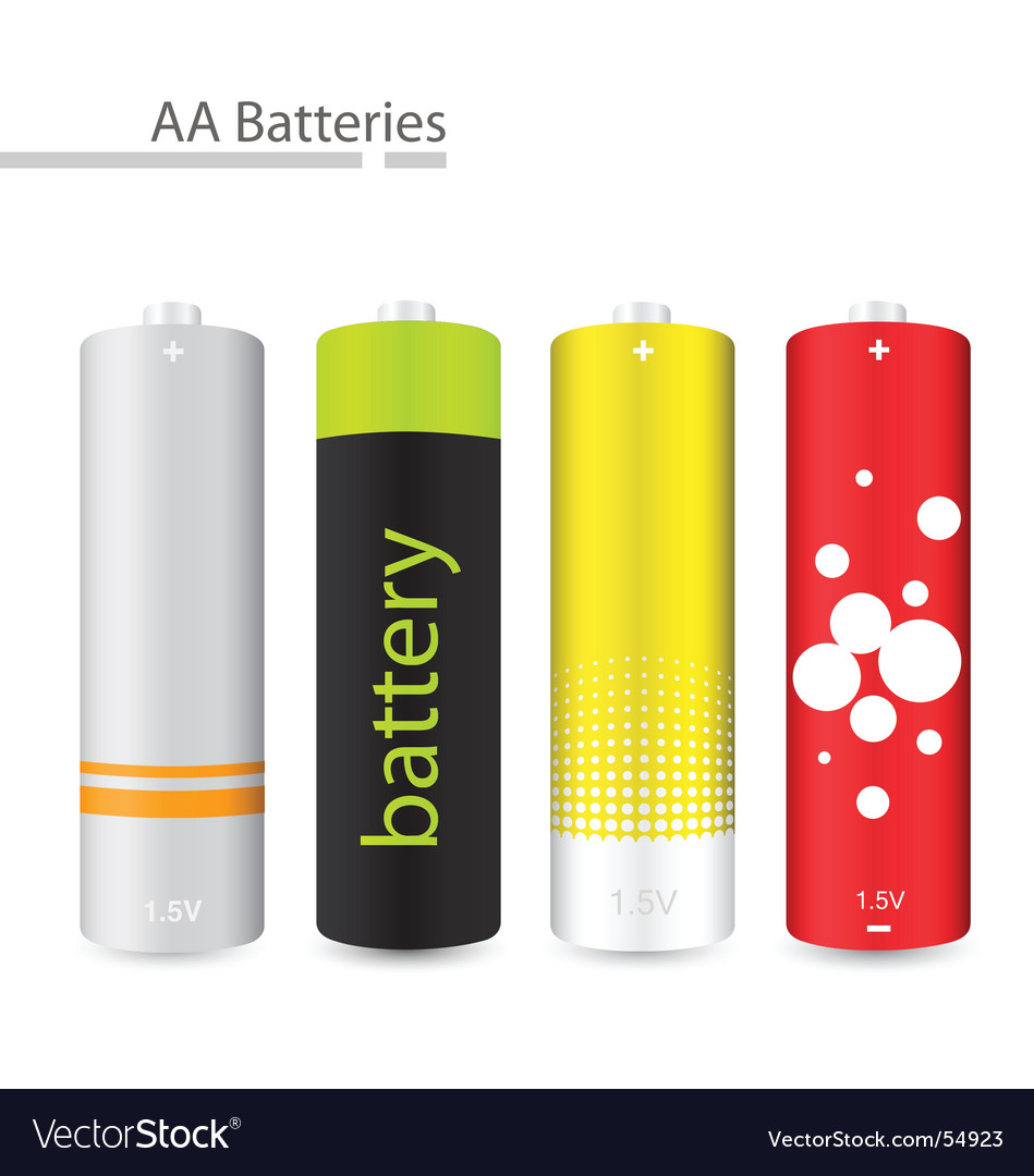 Aa batteries Royalty Free Vector Image - VectorStock