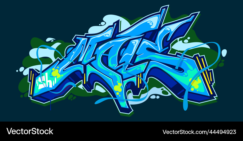 Abstract word mals graffiti style font lettering Vector Image