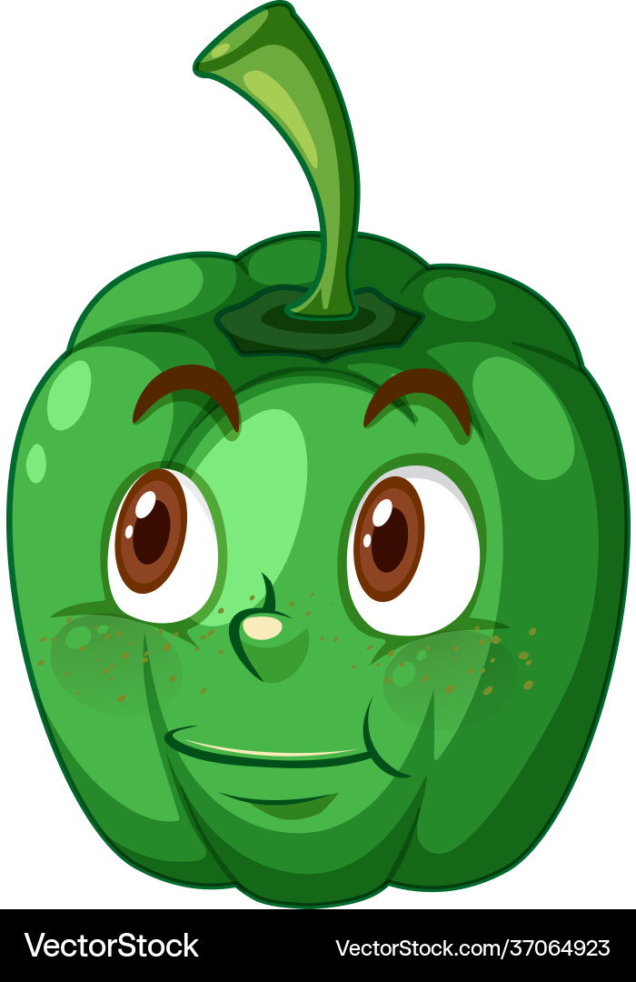 Capsicum cartoon character with facial expression Vector Image