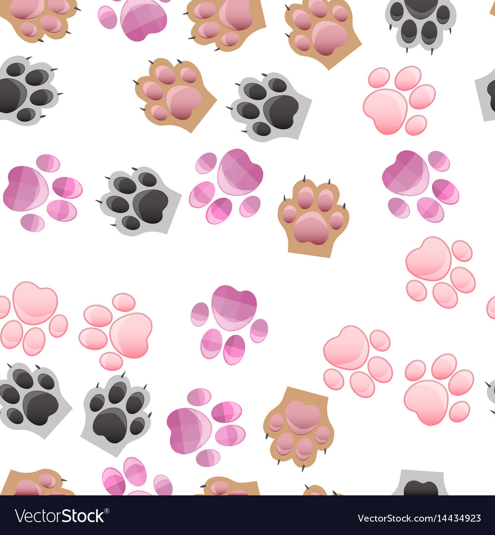 Cat and dog paw print with claws Royalty Free Vector Image