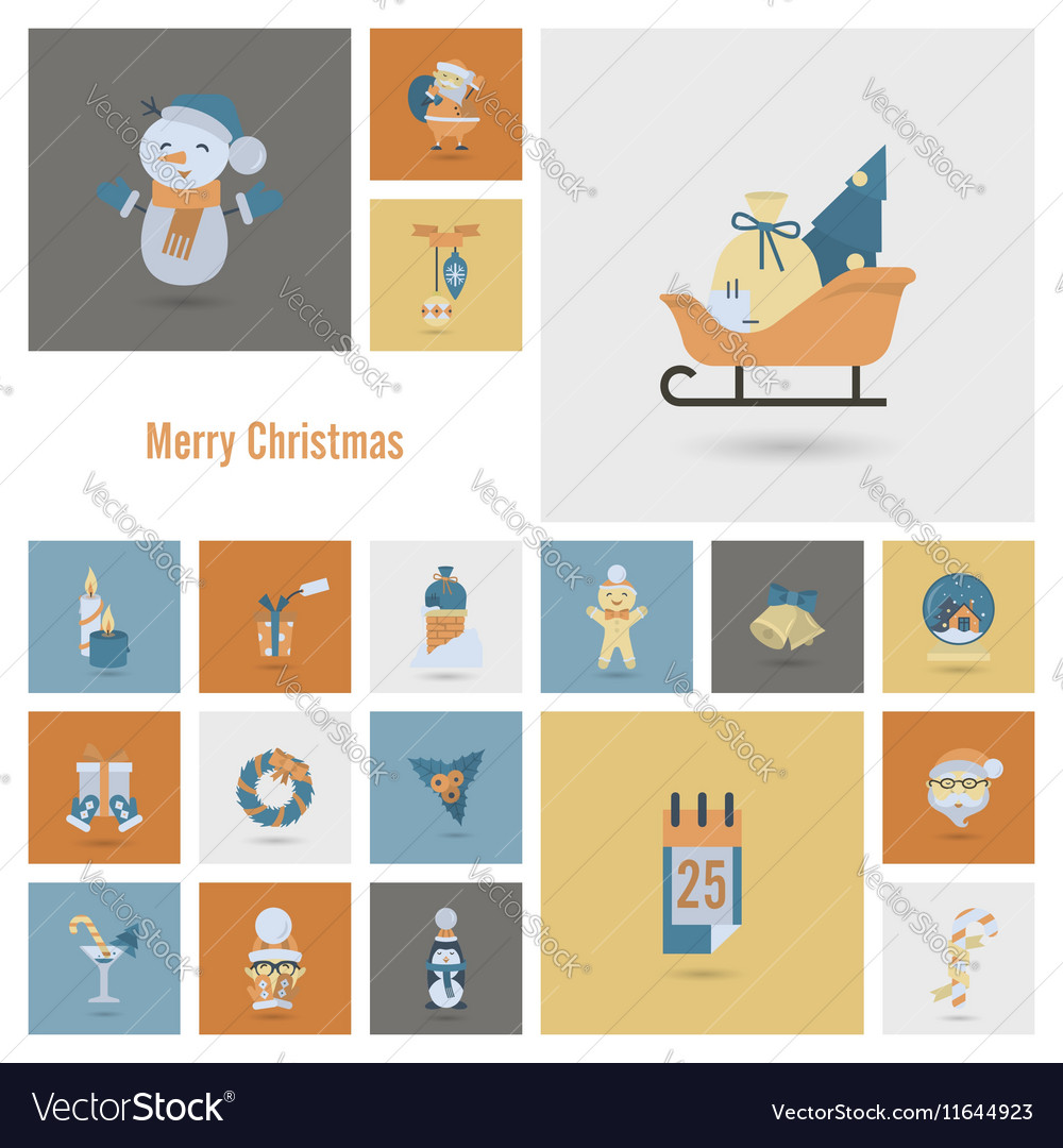 Christmas and winter icons collection Royalty Free Vector