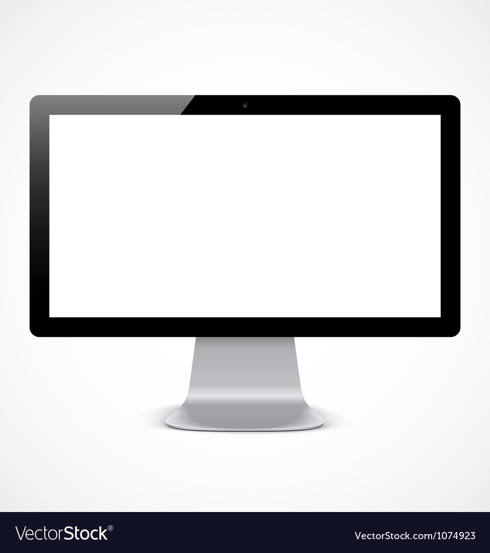 Computer display with white screen Royalty Free Vector Image