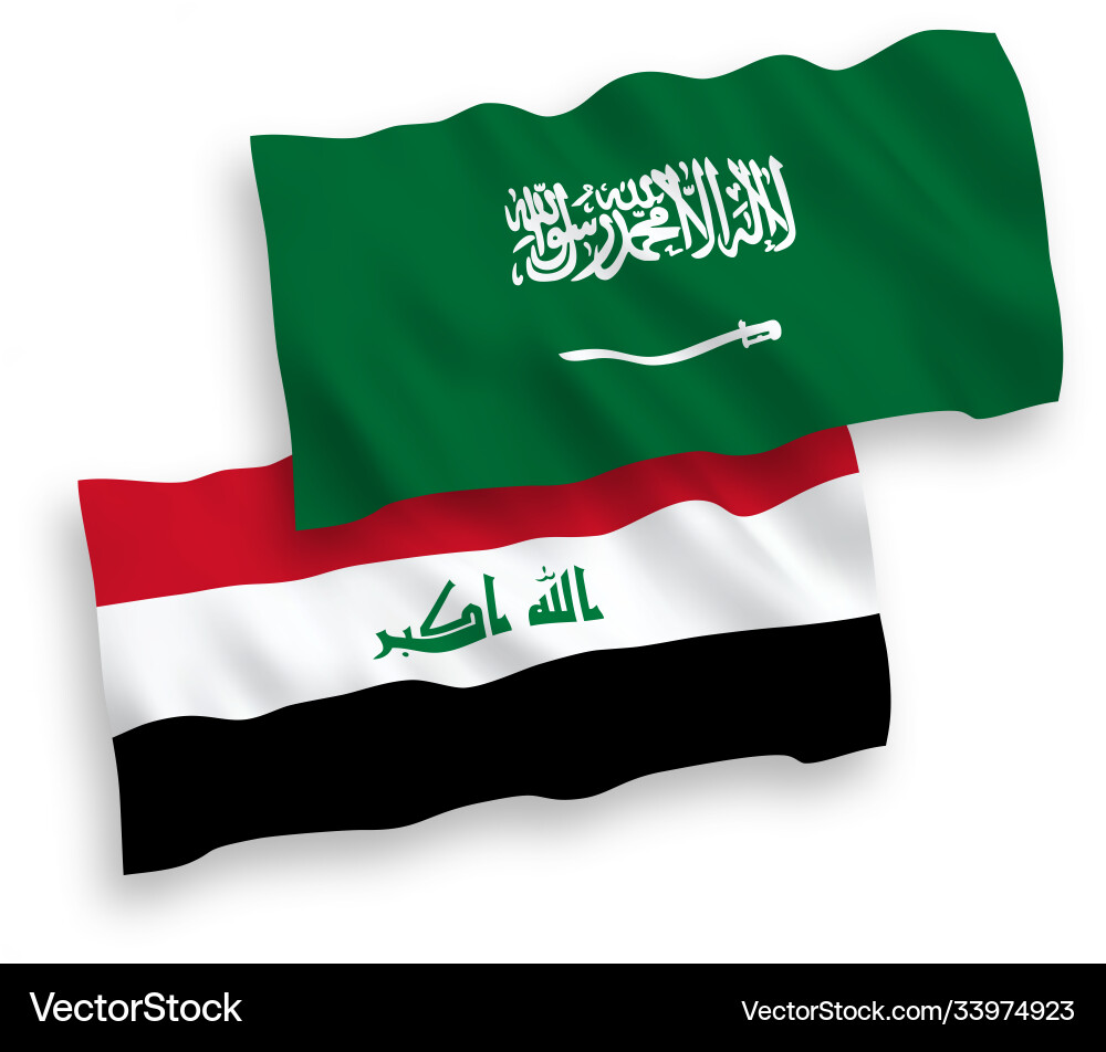Flags saudi arabia and iraq on a white Royalty Free Vector