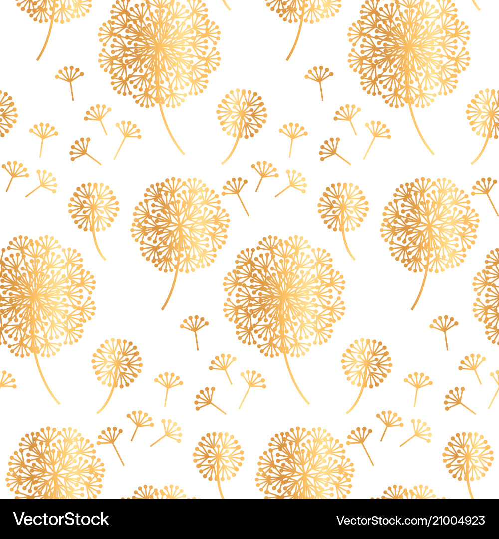 Gold geometric dandelion flowers on white Vector Image