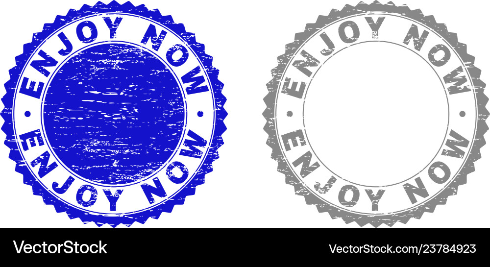 Grunge enjoy now textured stamps Royalty Free Vector Image