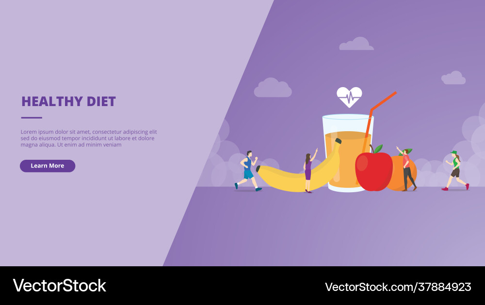 Healthy diet for website design template banner Vector Image