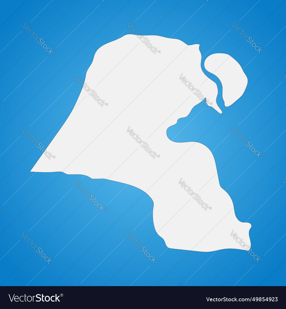 Highly detailed kuwait map with borders isolated Vector Image