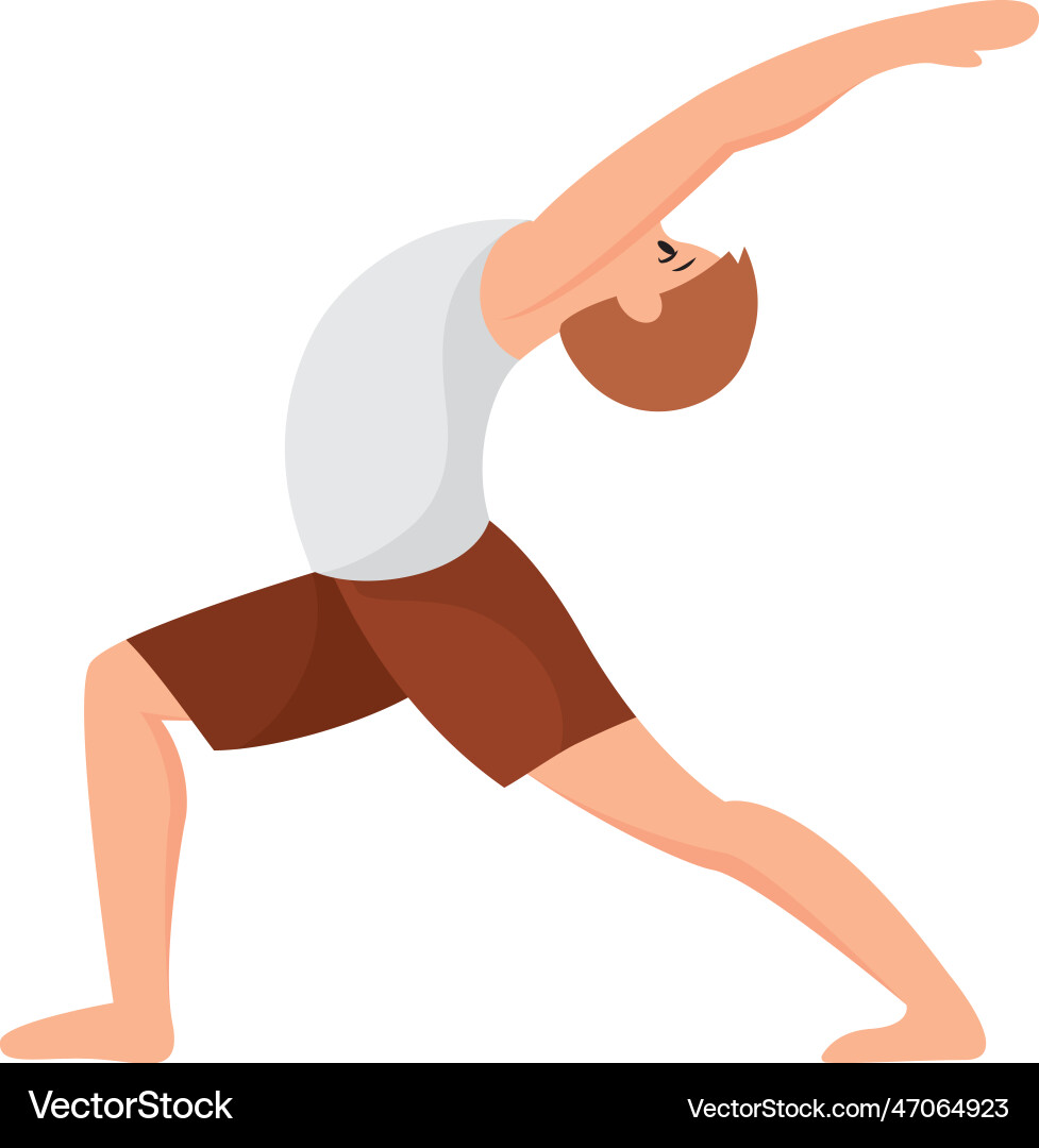 Isolated male character doing yoga exercises Vector Image