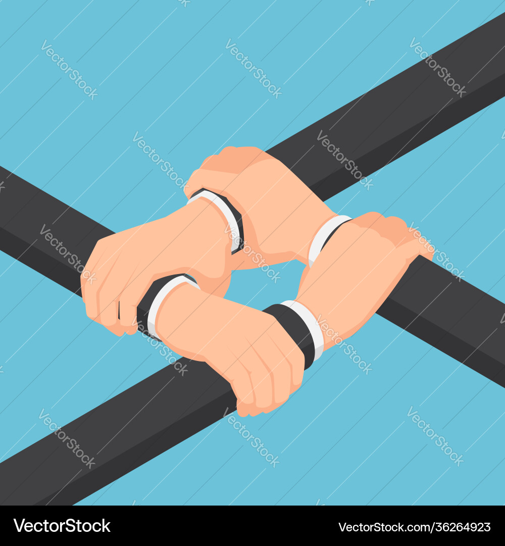Isometric businessman hands holding each other Vector Image