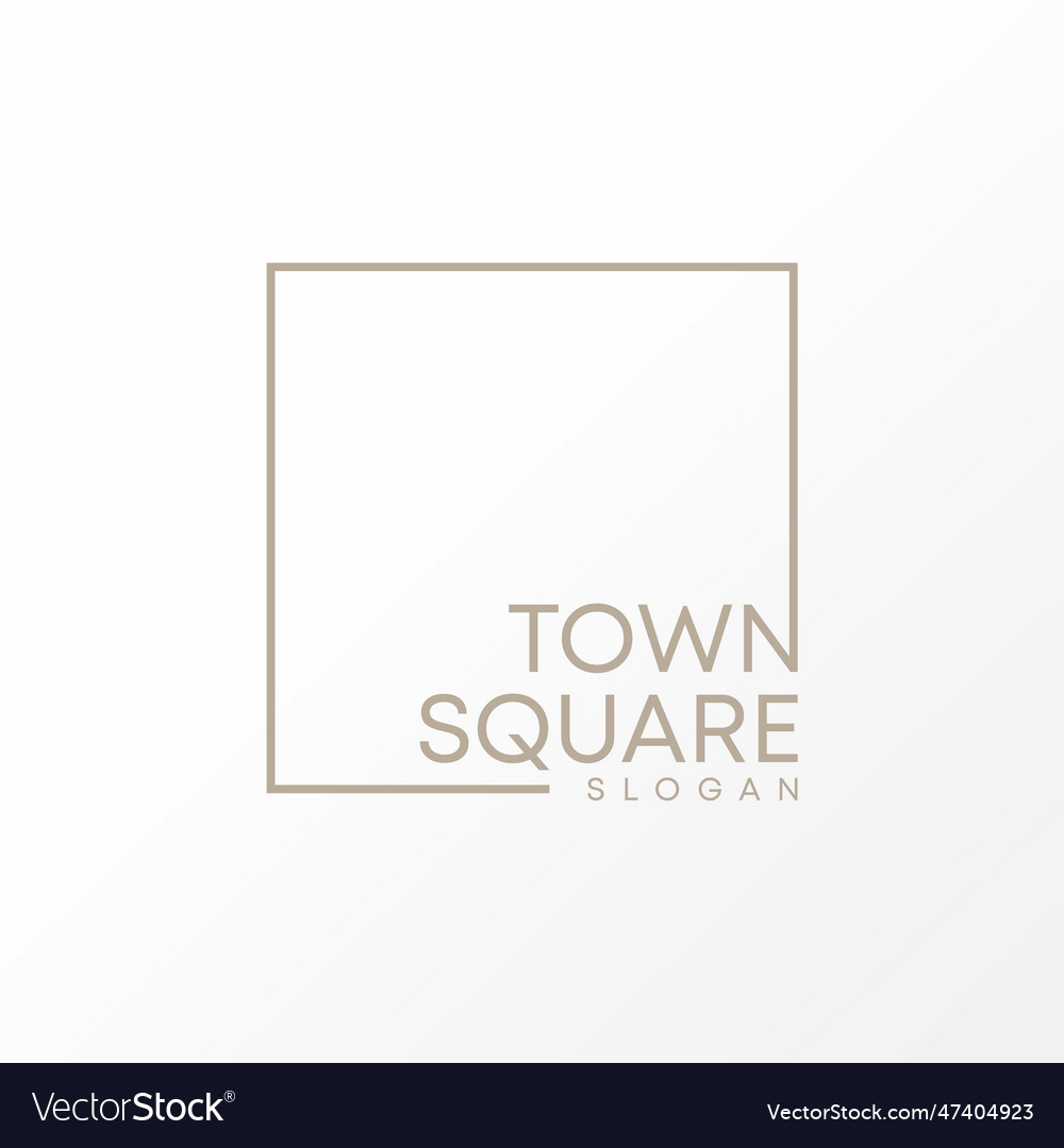 Letter town square with rectangular square line Vector Image