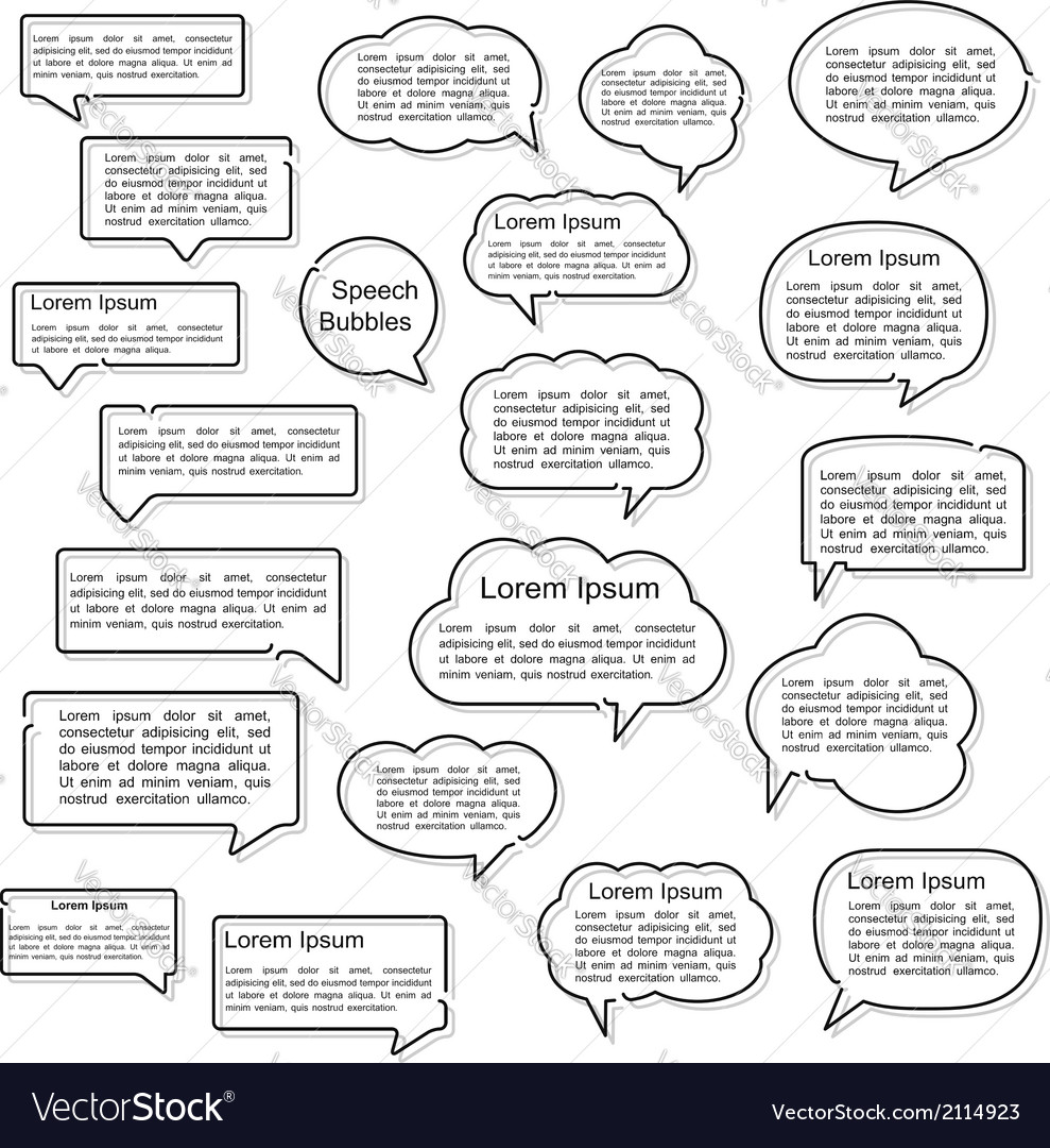 Line speech bubbles Royalty Free Vector Image - VectorStock