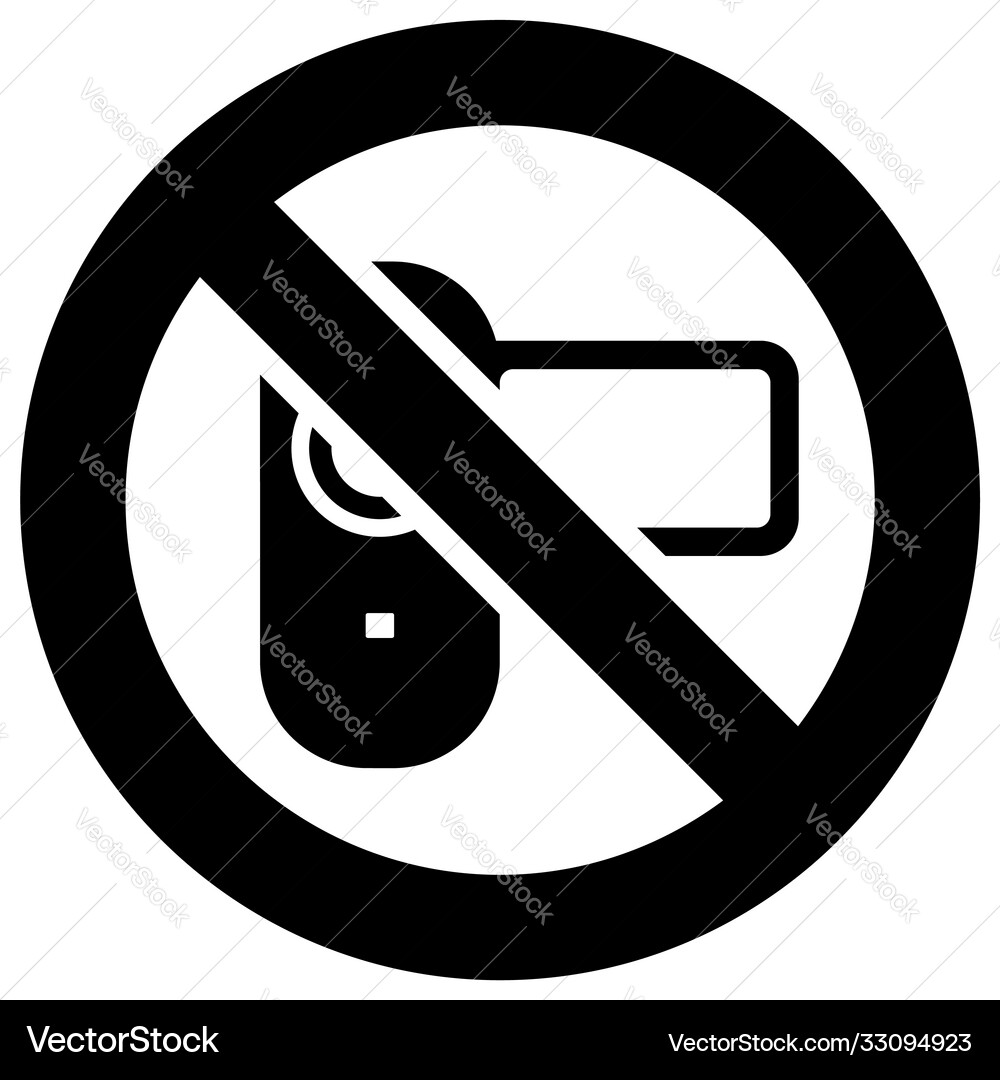 No video recording forbidden sign modern round Vector Image