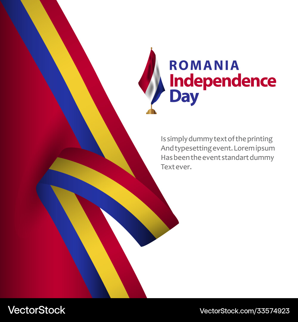 Romania independence day template design Vector Image