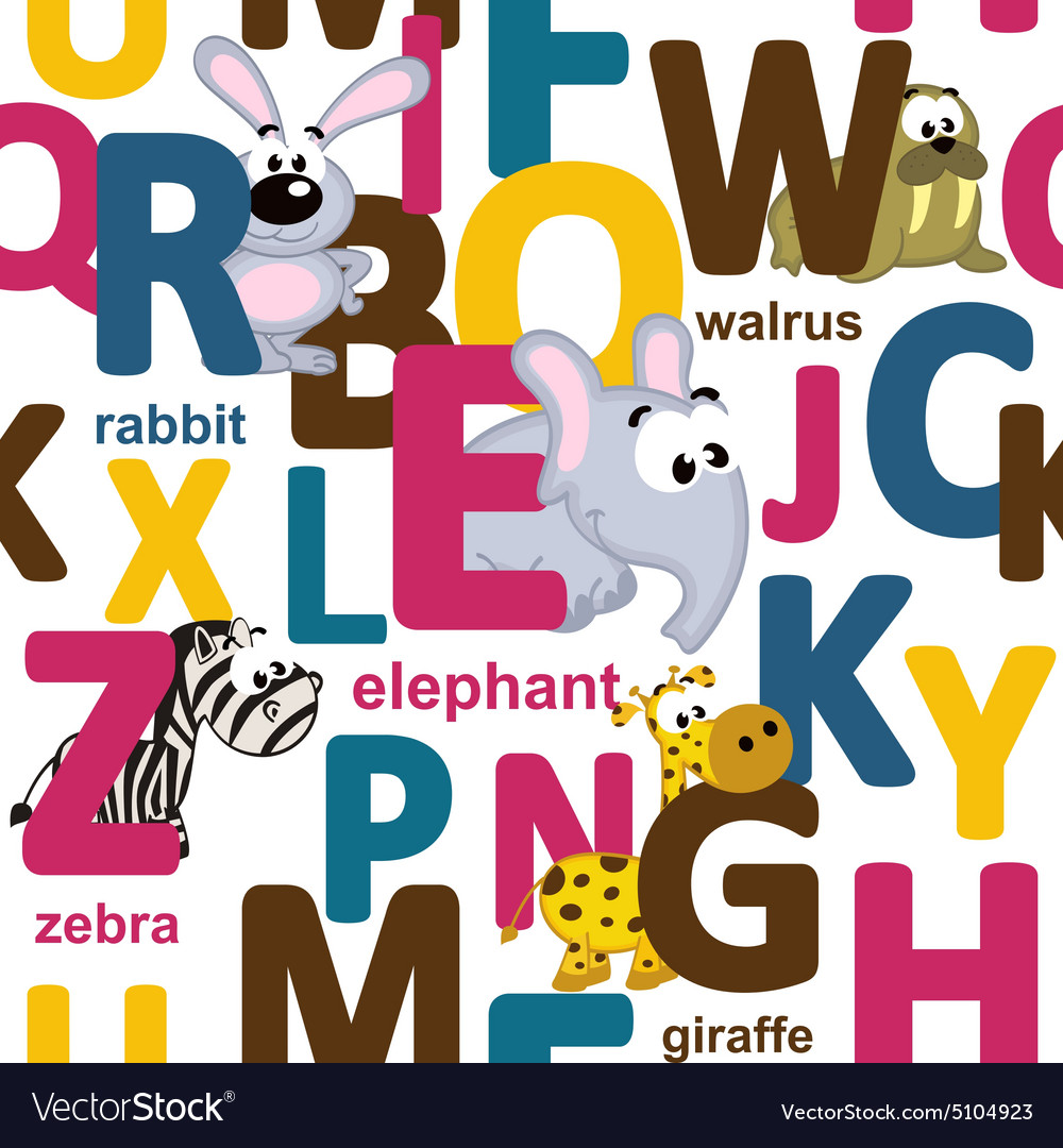 Seamless pattern letters Royalty Free Vector Image