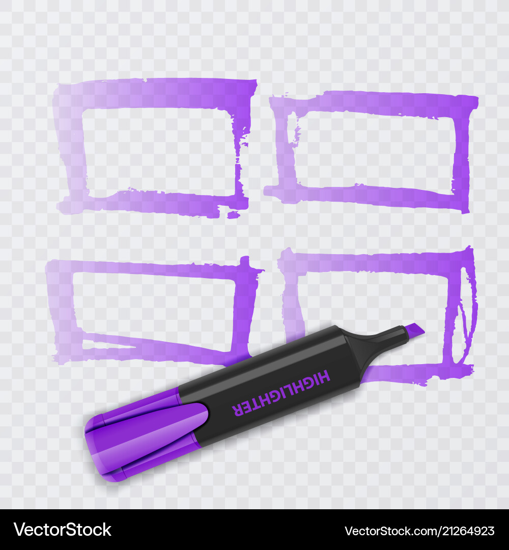Set of colorful markers with highlighter elements Vector Image