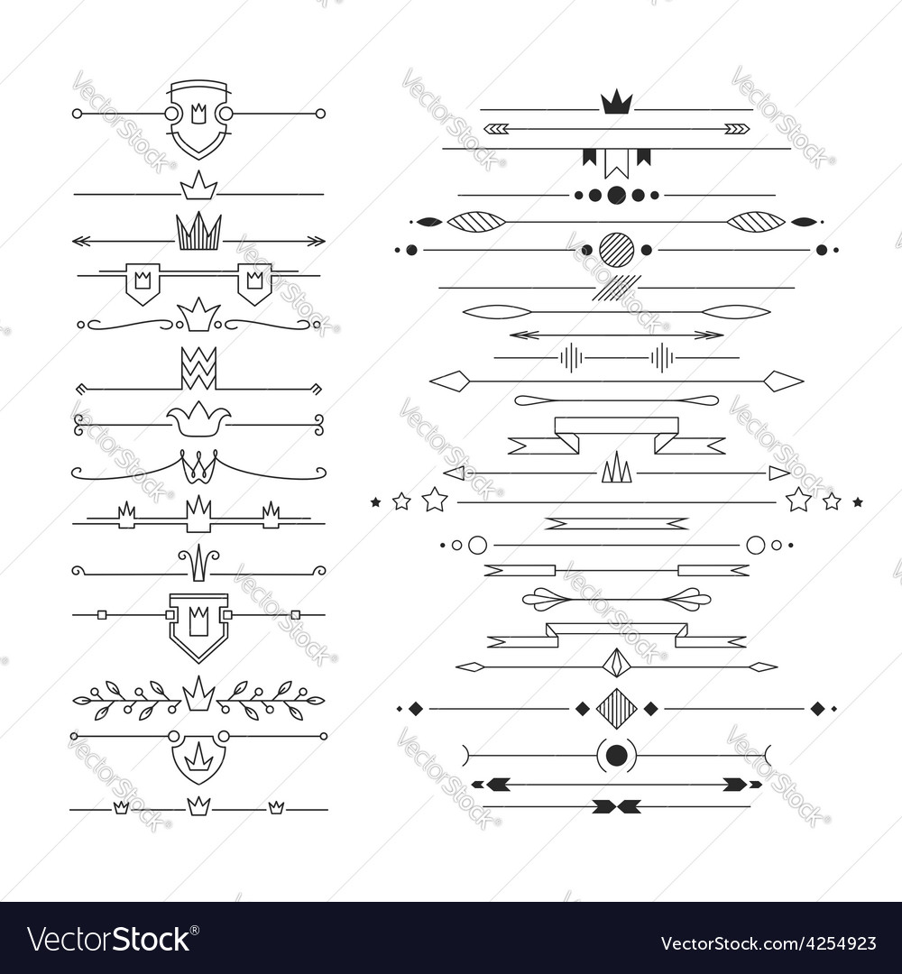 Set of linear empty flat headers Royalty Free Vector Image