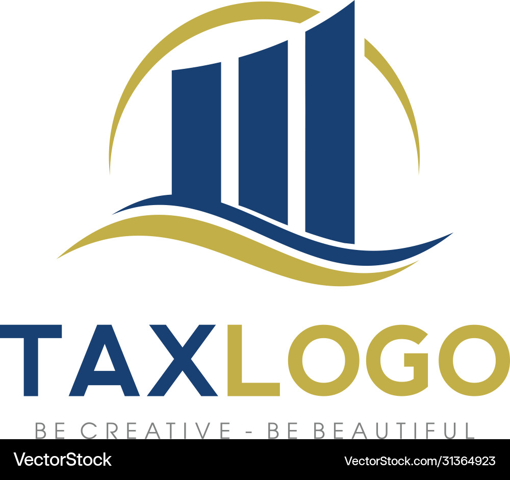 Tax and accounting logo design Royalty Free Vector Image