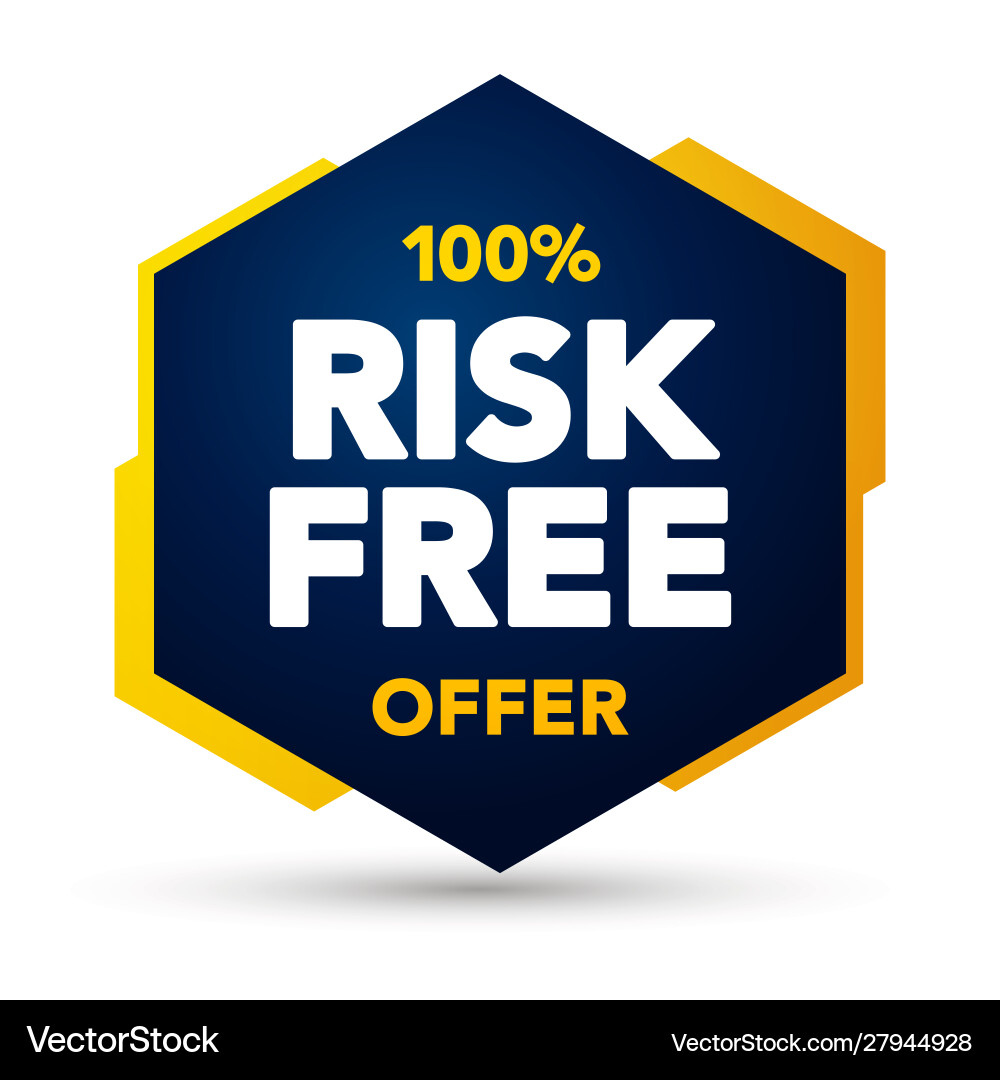 100 percent risk free offer label web banner Vector Image