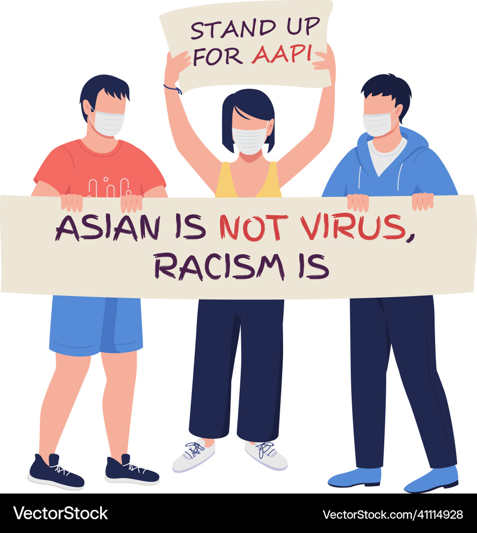 Activists fighting against injustice flat color Vector Image
