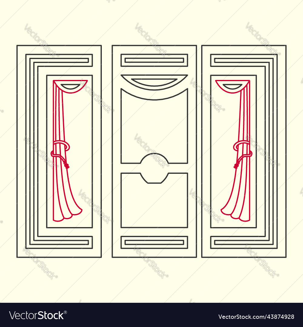 Cnc door cutting pattern Royalty Free Vector Image