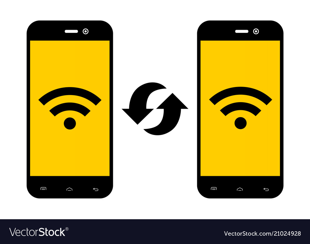 Data exchange between smartphones Royalty Free Vector Image