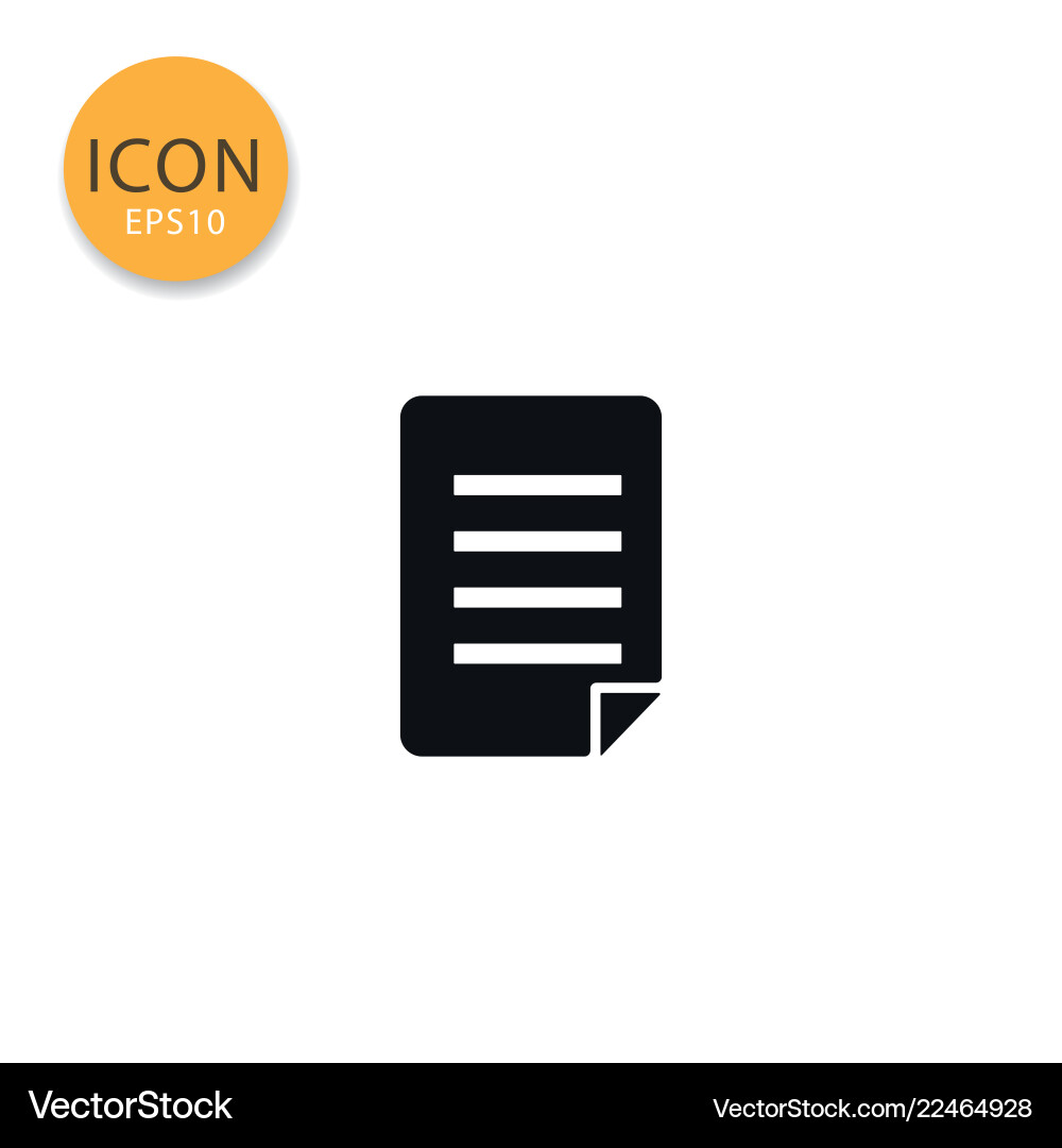 Document icon isolated flat style Royalty Free Vector Image