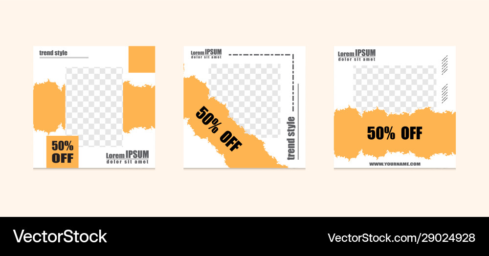 Editable social media post templates Royalty Free Vector
