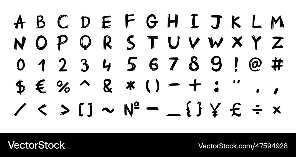 English latin abc alphabet font collection Vector Image