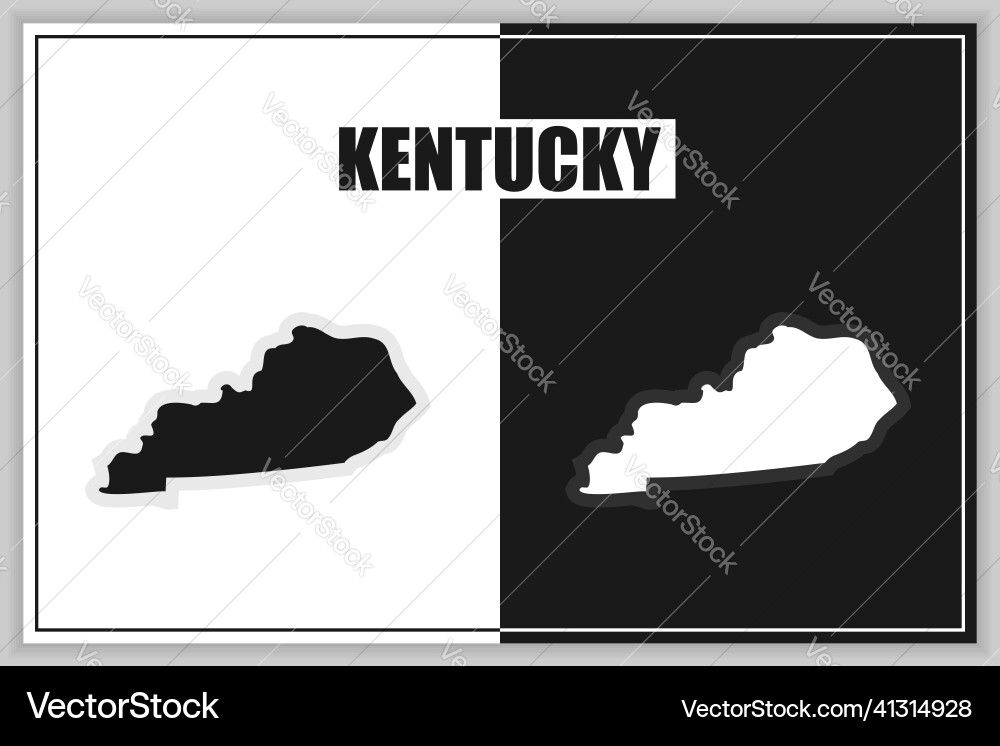 Flat style map of state kentucky usa Royalty Free Vector