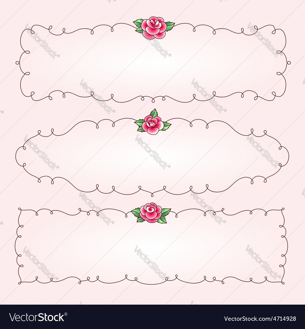 Frames flowers horizontal Royalty Free Vector Image