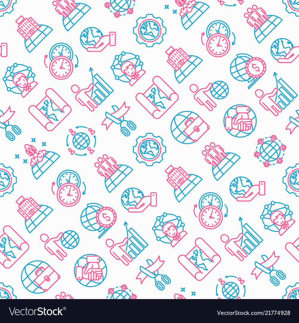 Global business seamless pattern Royalty Free Vector Image