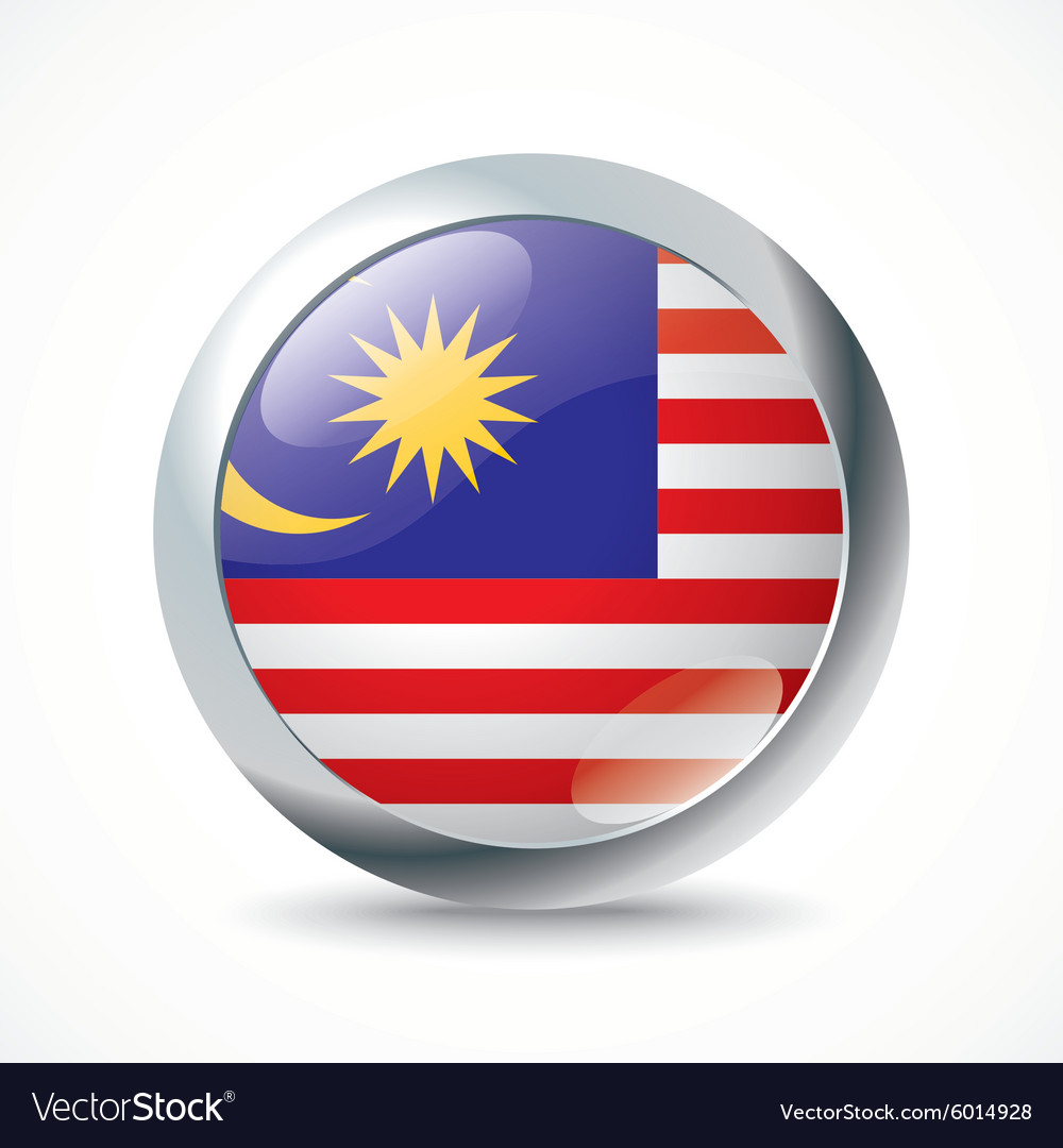 Malaysia Flag Button Royalty Free Vector Image