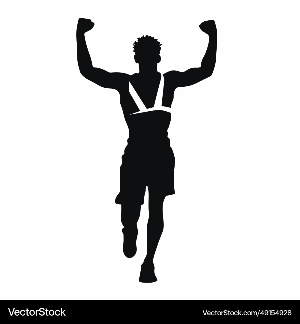 Man runner black icon on white background male Vector Image