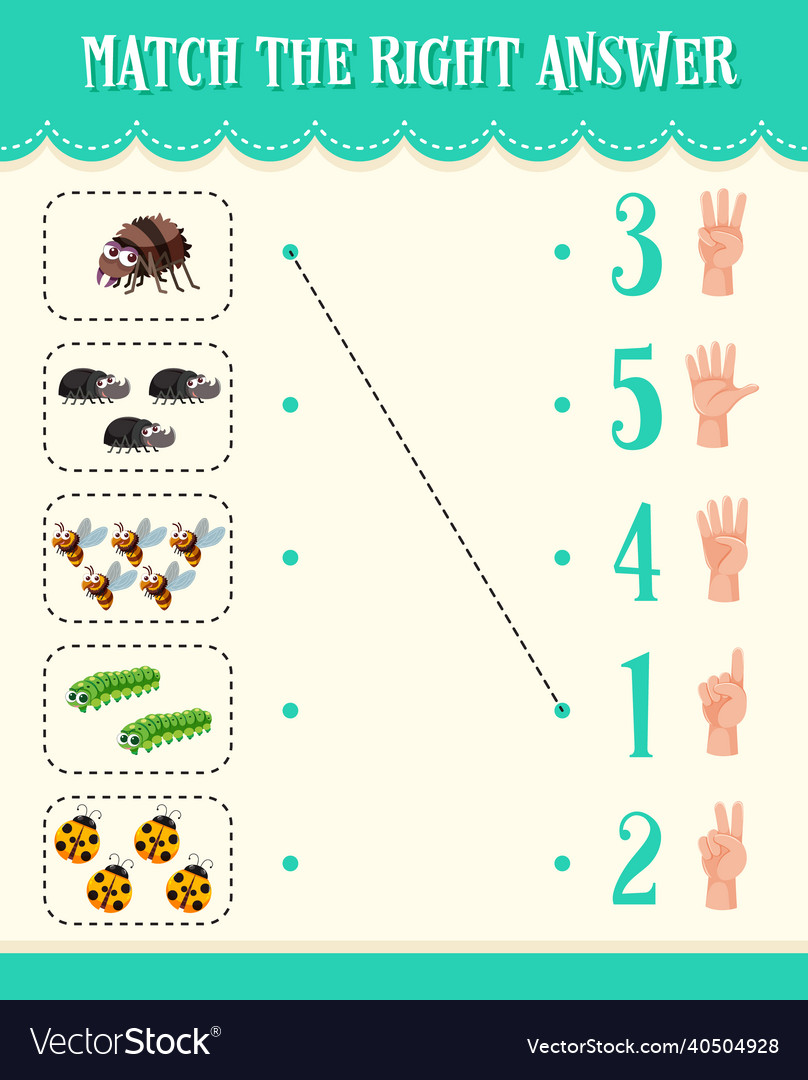 Math count number worksheet Royalty Free Vector Image