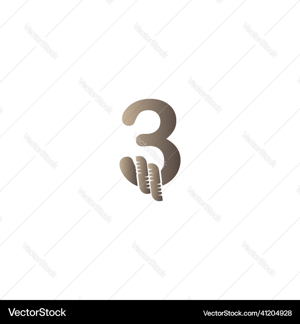 Number 3 wrapped in rope icon logo design Vector Image