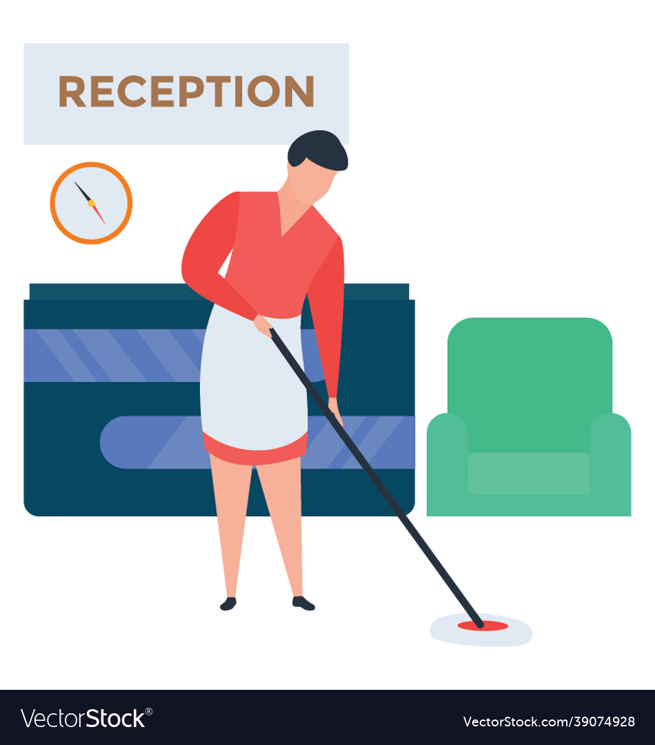 Reception cleaning Royalty Free Vector Image - VectorStock