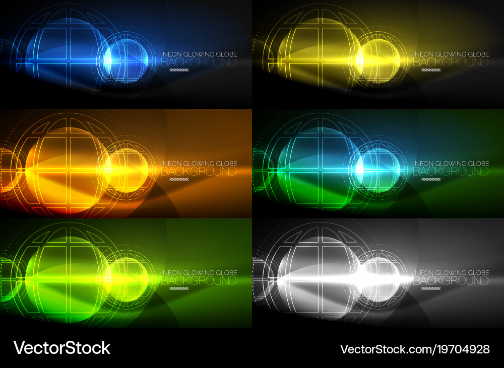 Set of techno earth planet concept backgrounds Vector Image