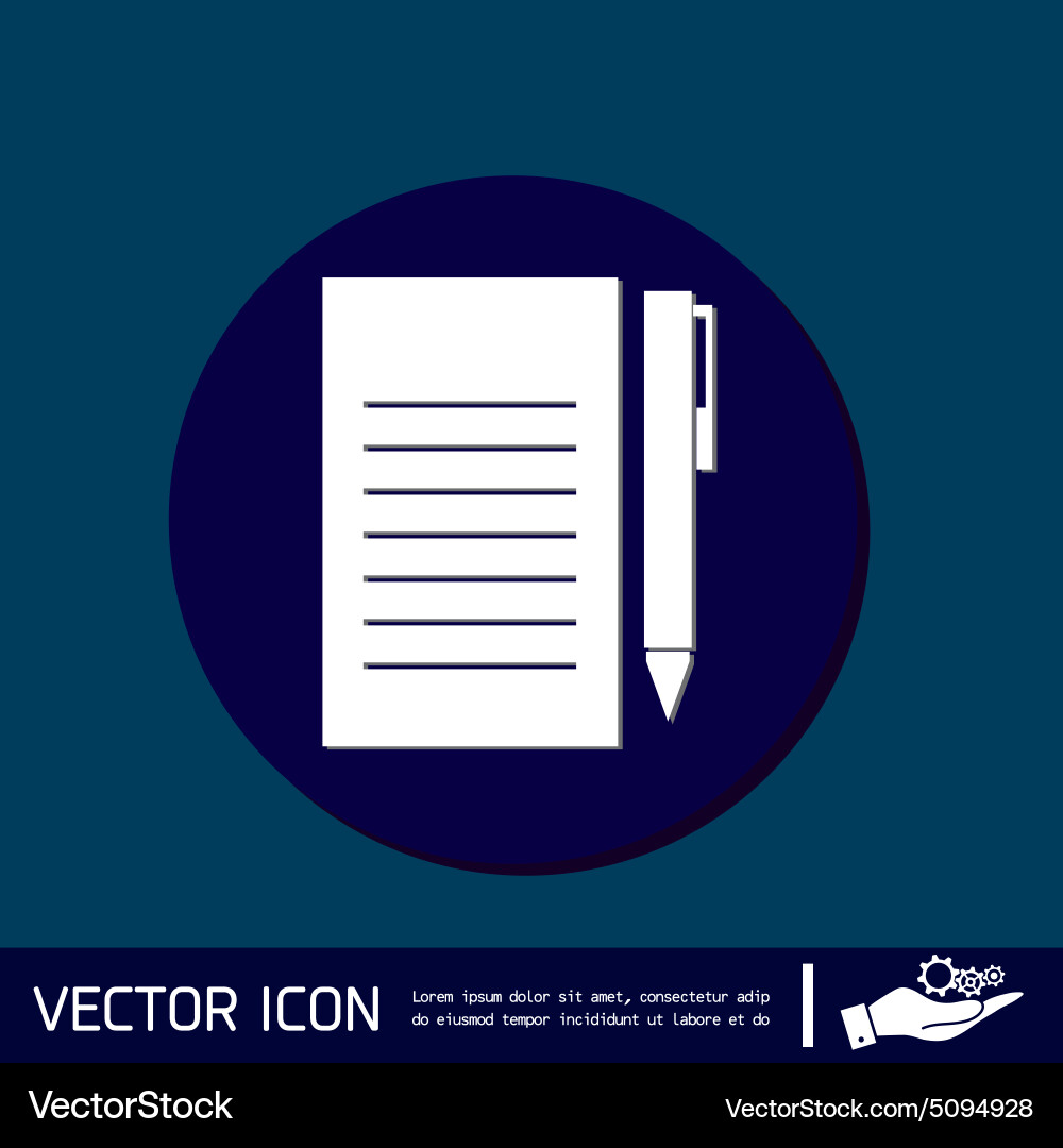 Sheet of paper with pen Royalty Free Vector Image