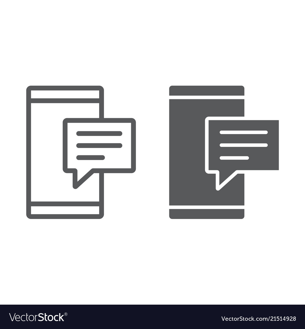 Sms line and glyph icon smartphone Royalty Free Vector Image