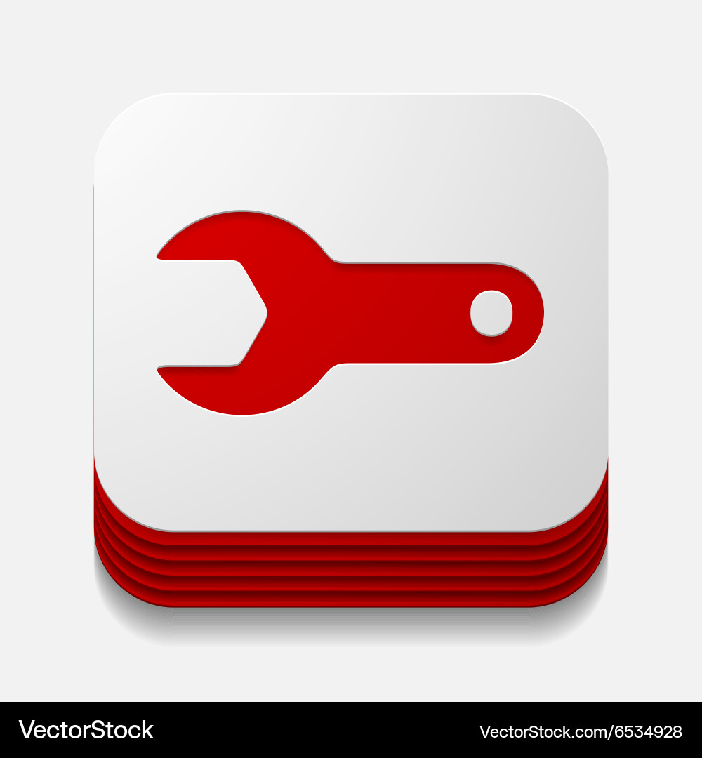 Square button wrench Royalty Free Vector Image