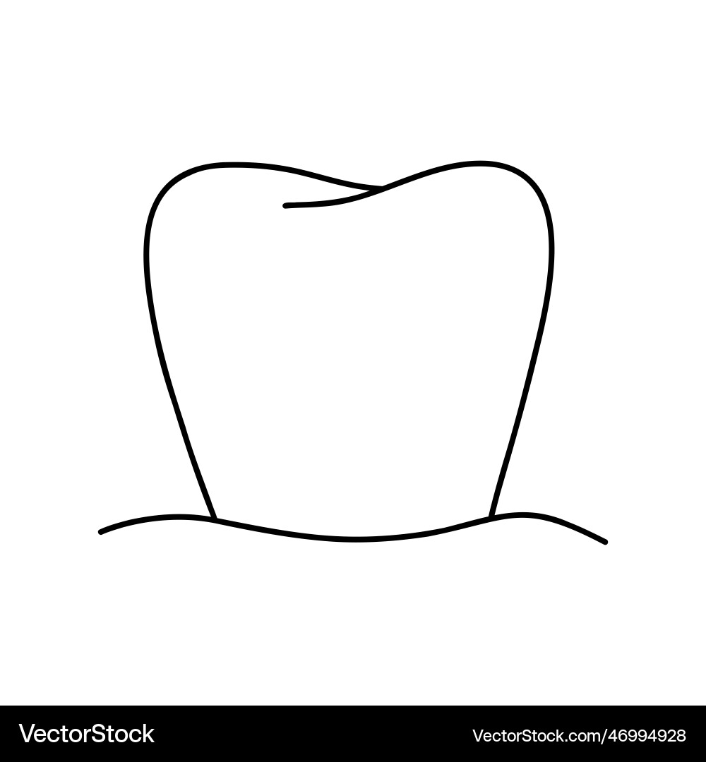 Tooth outline doodle icon dentistry stomatology Vector Image
