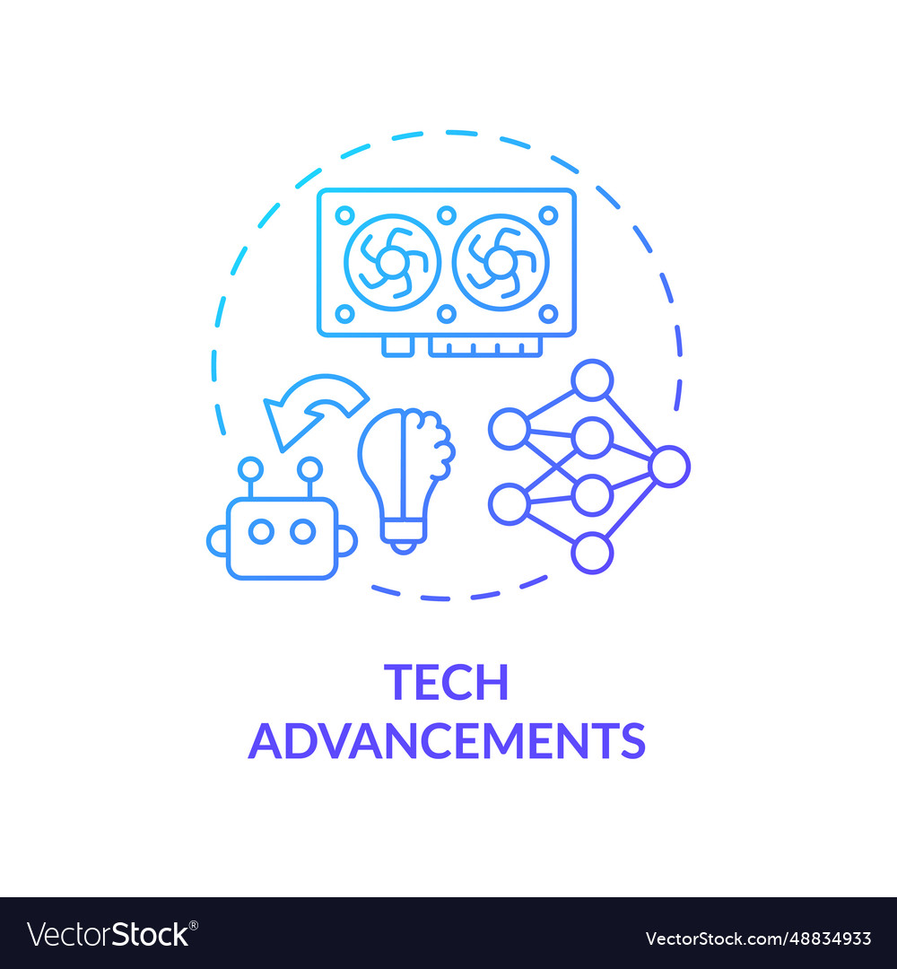 2d Gradient Thin Linear Icon Tech Advancements Vector Image