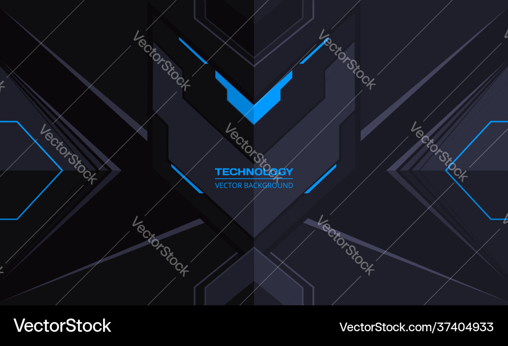Abstract dark gray and blue futuristic background Vector Image
