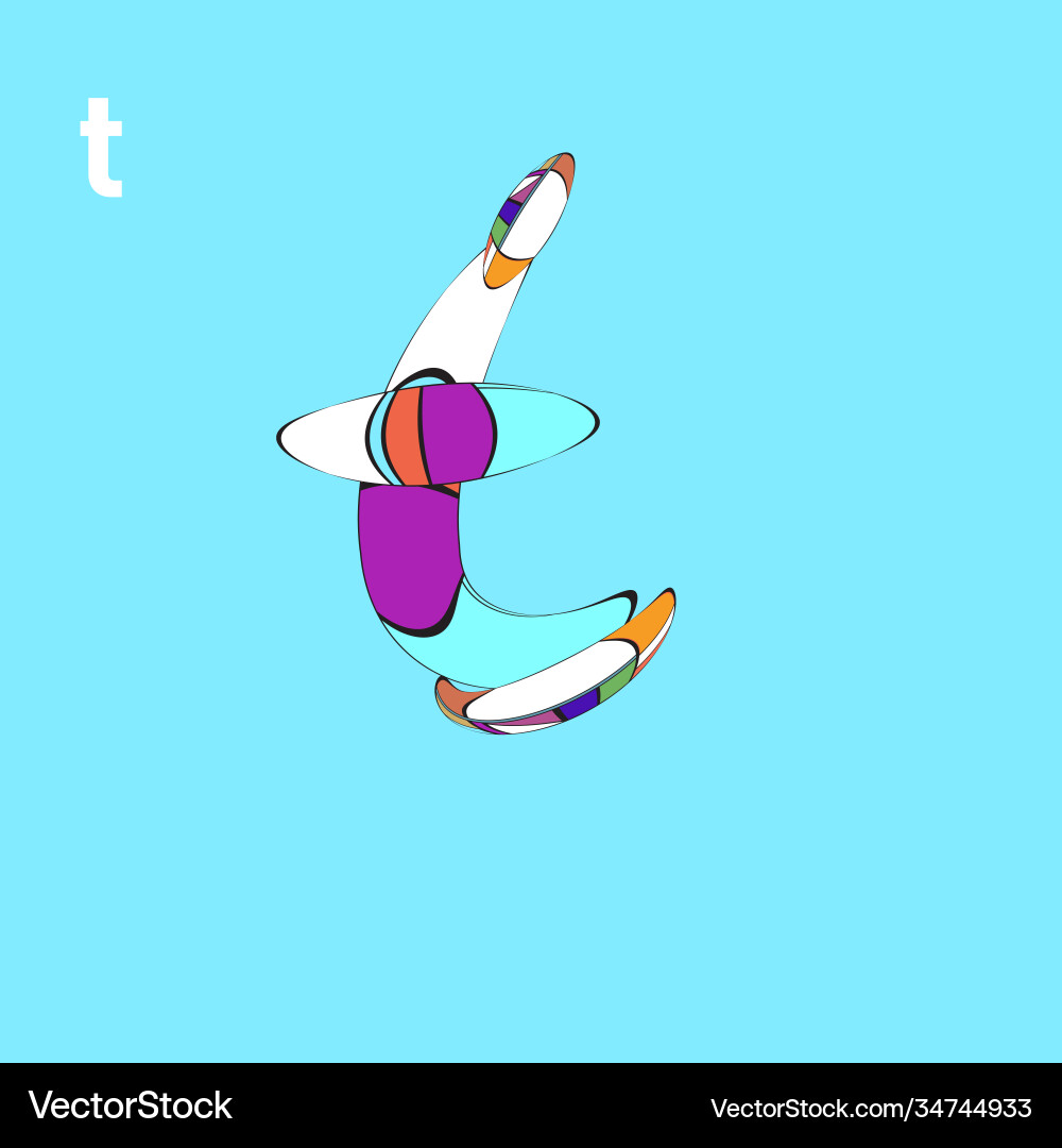 Alphabet typography logo letter with cartoon Vector Image
